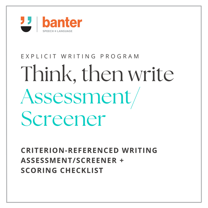Think Then Write: Criterion-referenced writing assessment/screener + s ...